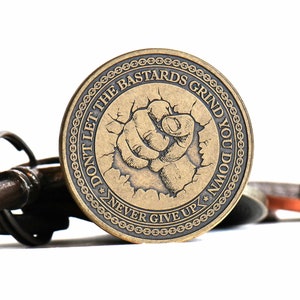 Never Give up Coin | EDC Reminder Coins | Daily Motivation Quote ...