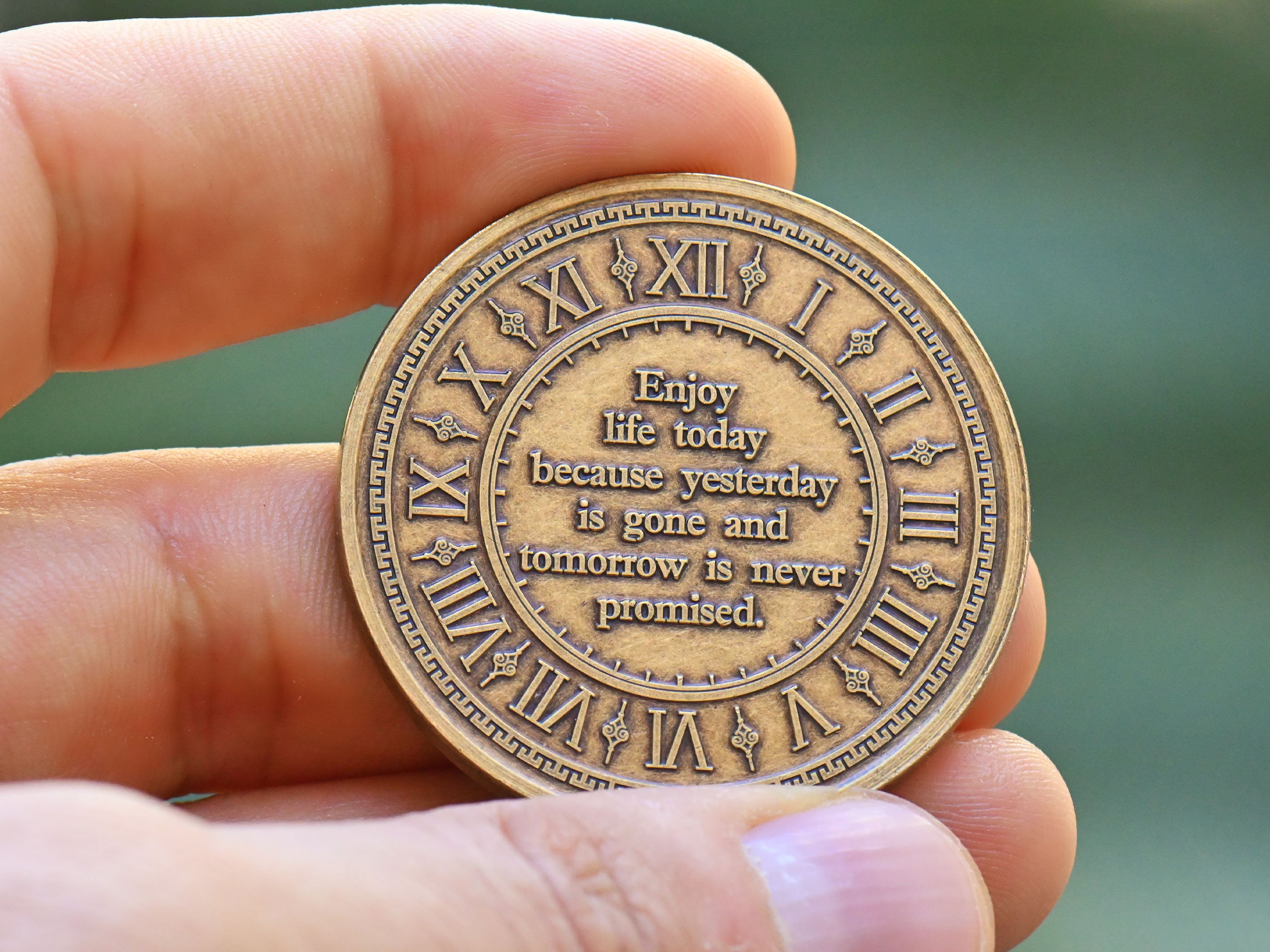 Carpe Diem Coin | Daily Stoic Coin | Memento Mori Bronze Challenge Coin ...