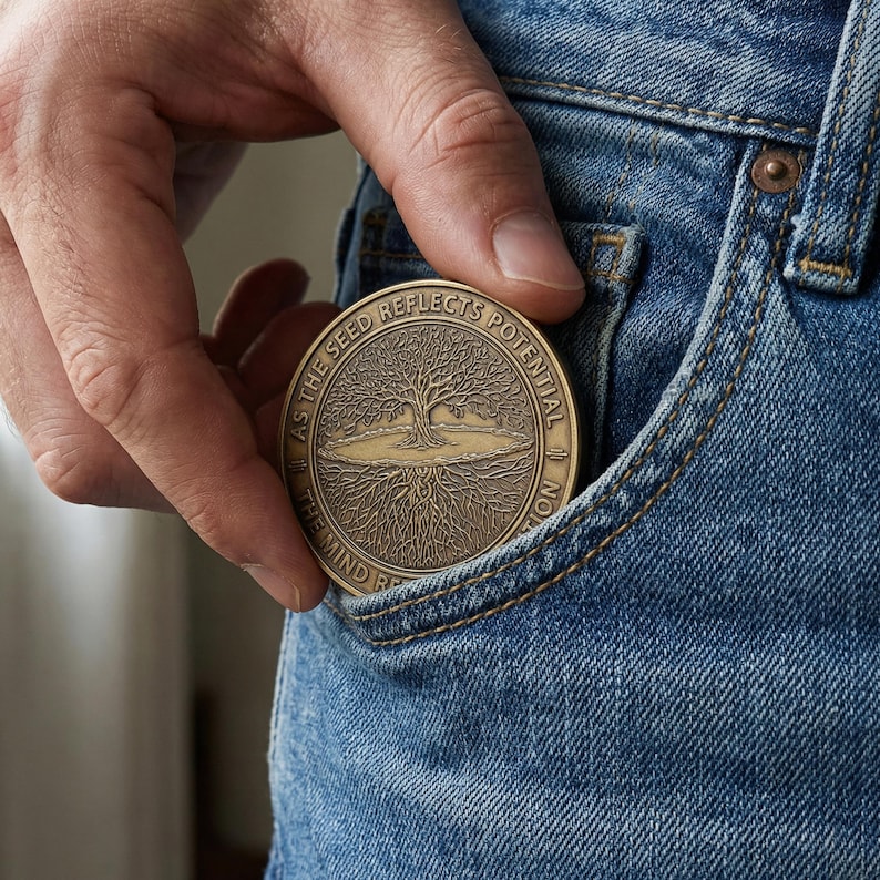 Universal Reflection Coin | EDC Reminder Coins | Quote Coin | Gift for ...