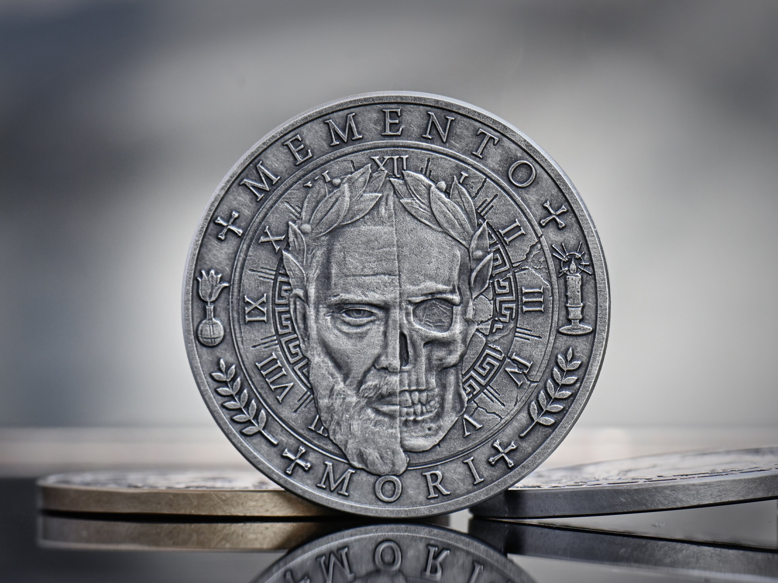 Memento Mori Coin Everyday Carry Skull Medallion EDC - Etsy Canada