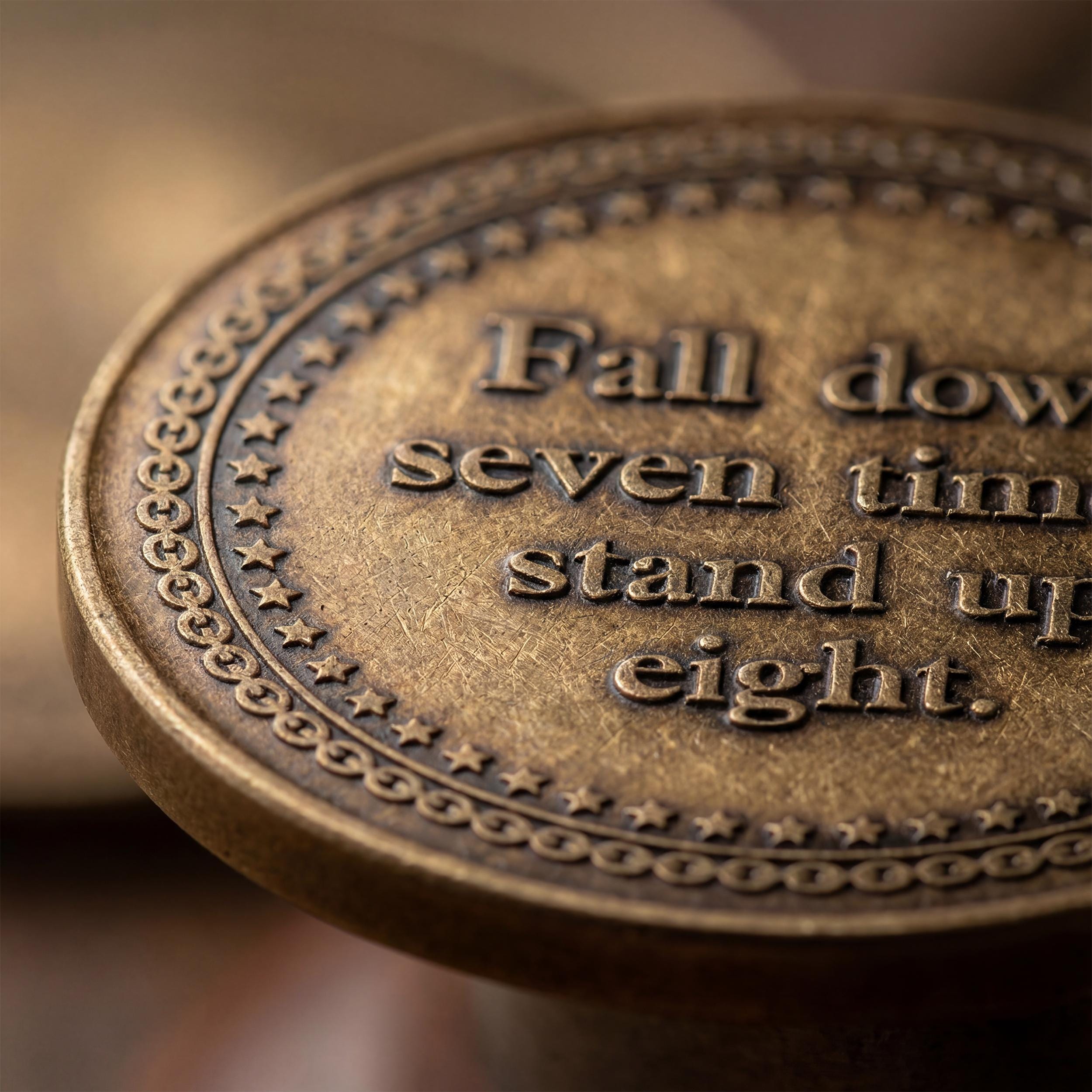 Never Give up Coin | EDC Reminder Coins | Daily Motivation Quote ...