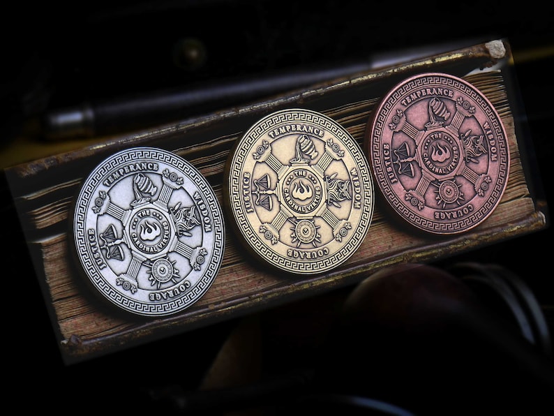 Stoic Virtues Coin Stoicism Philosophy Stoic Philosophy - Etsy