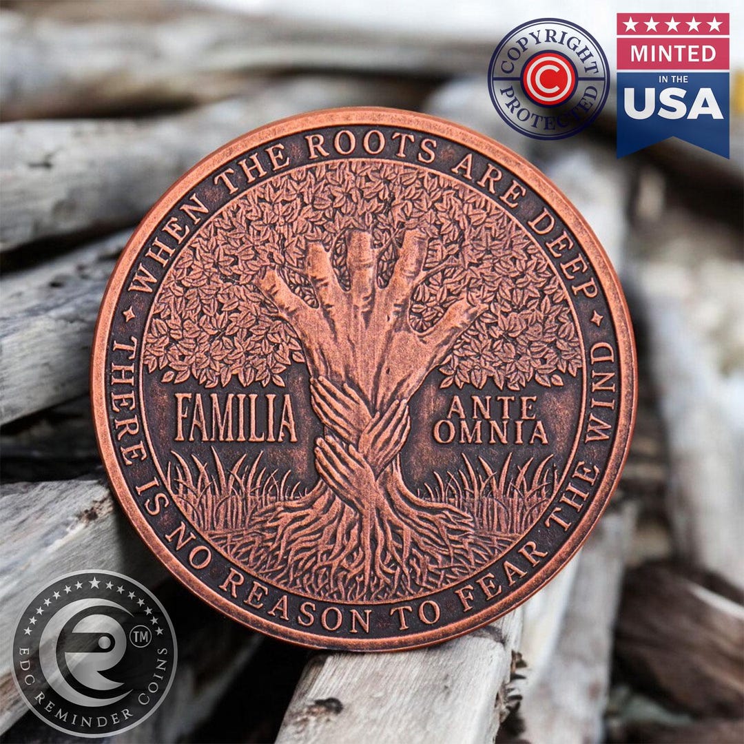 Family Coin | EDC Reminder Coins | Family Tree Medallion | Tree of Life ...