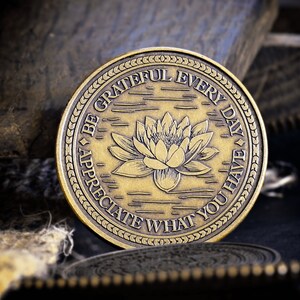 Gratitude Coin | EDC Reminder Coin Gift Best Friend | Grateful Self ...