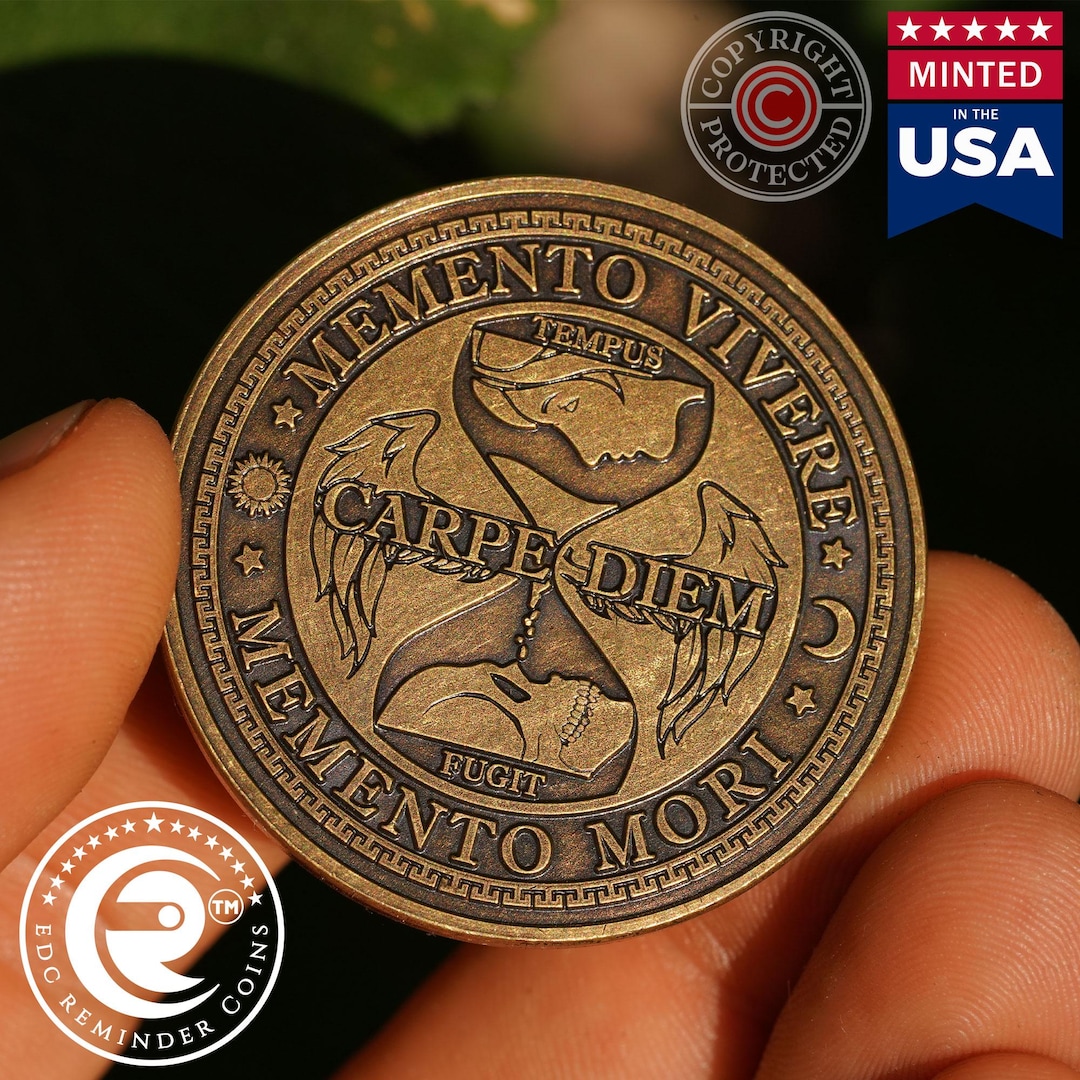 Carpe Diem Coin | Daily Stoic Coin | Memento Mori Bronze Challenge Coin ...