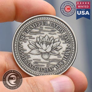 Gratitude Coin | EDC Reminder Coin Gift Best Friend | Grateful ...