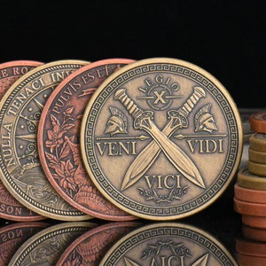 Veni Vidi Vici Coin | EDC Reminder Coins | Julius Cesar Quote Medallion ...