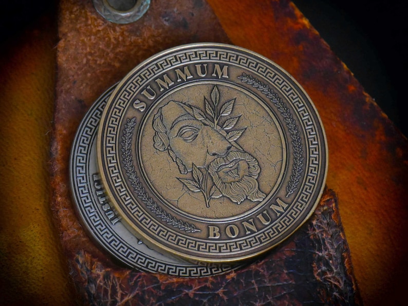 Stoic Virtues Coin Stoicism Philosophy Stoic Philosophy - Etsy