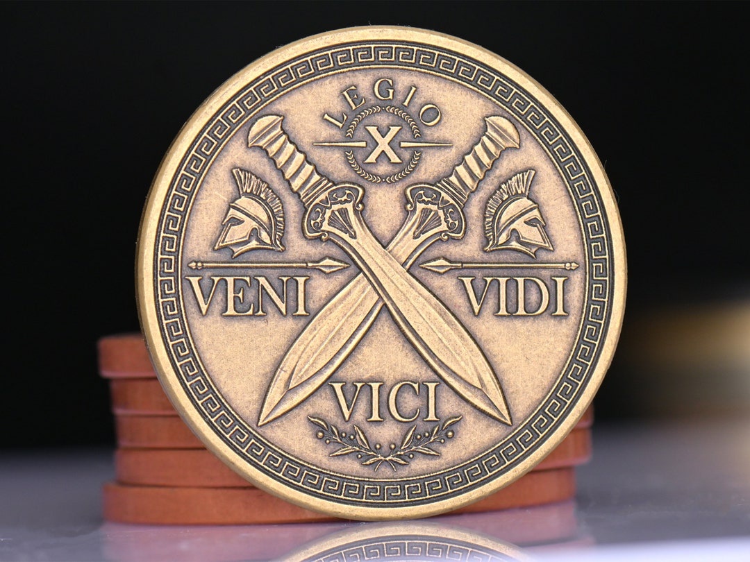 Veni Vidi Vici Coin EDC Reminder Coins Julius Cesar Quote Medallion ...