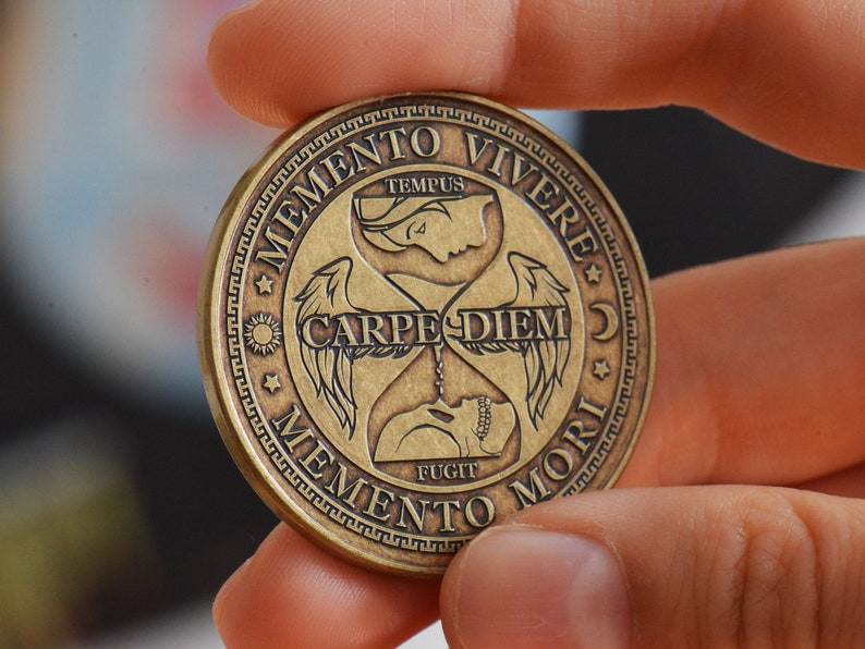 Carpe Diem Coin Daily Stoic Coin Memento Mori Bronze - Etsy