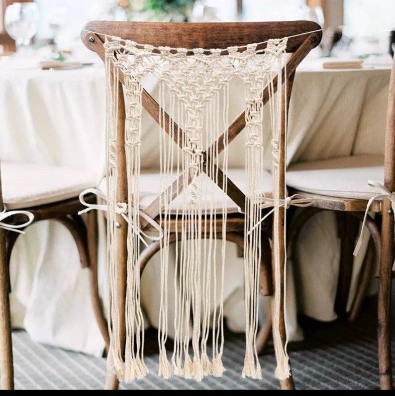 Two Macrame Chair Backs, Wedding Chair Back, Decor Bohemian, Wedding ...