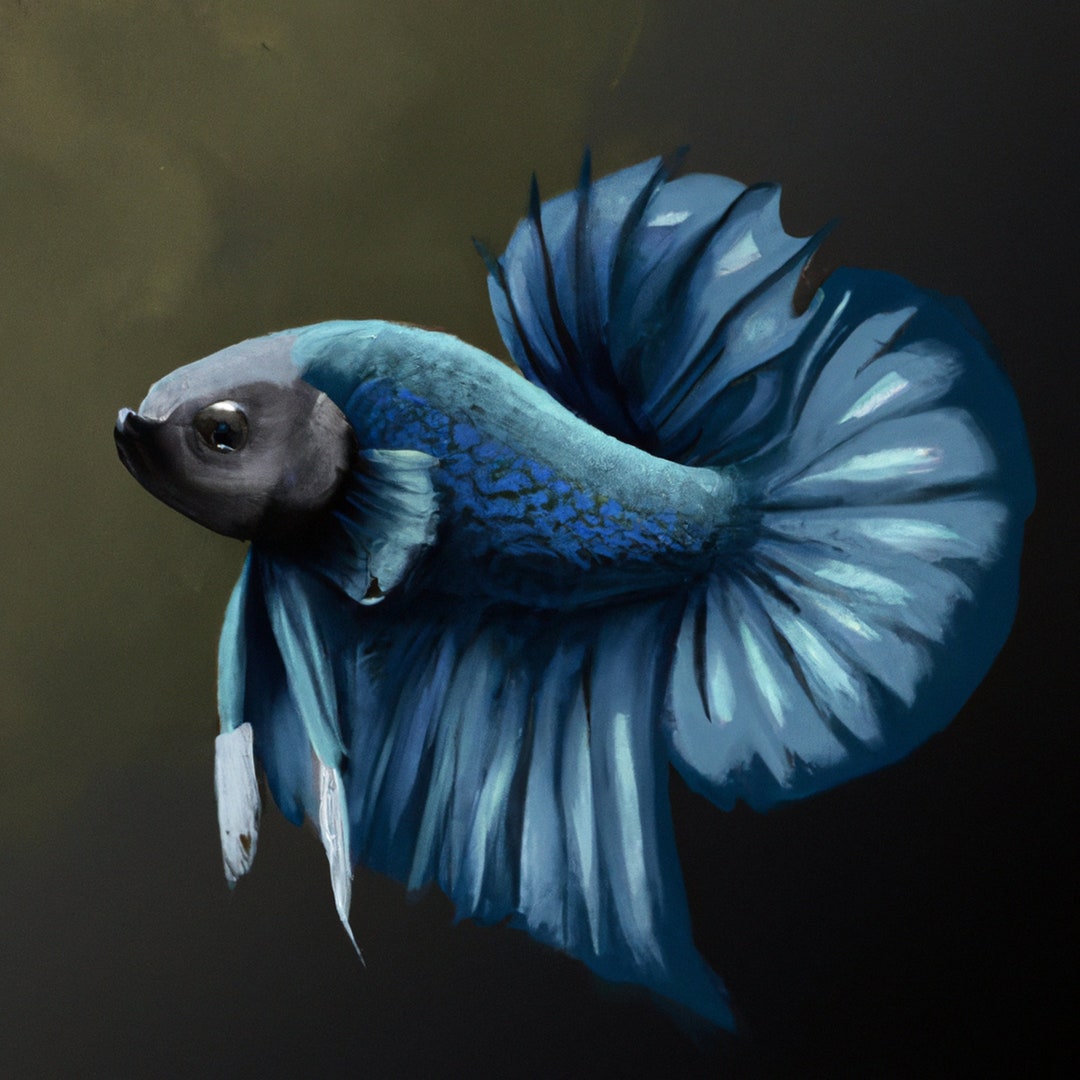 Betta PNG - Blue Halfmoon Betta Photorealism Art - DIGITAL DOWNLOAD ...