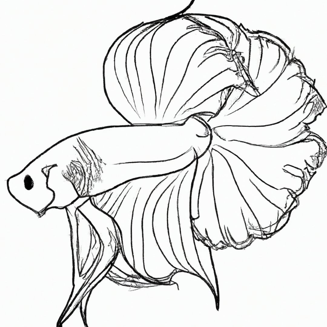 Betta PNG - Betta Line Art - DIGITAL DOWNLOAD - Gift for Friend ...