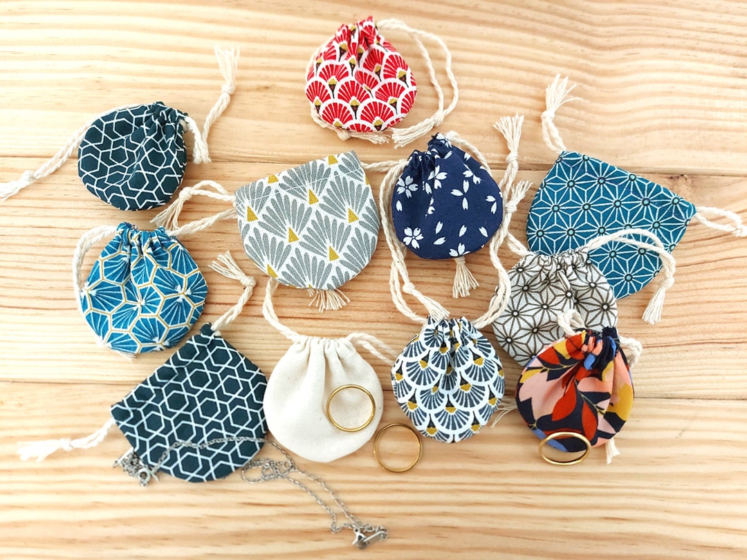 Mini Jewellery Bag Drawstring Pouch Handmade Round Pouch Sac Pochon 100 ...