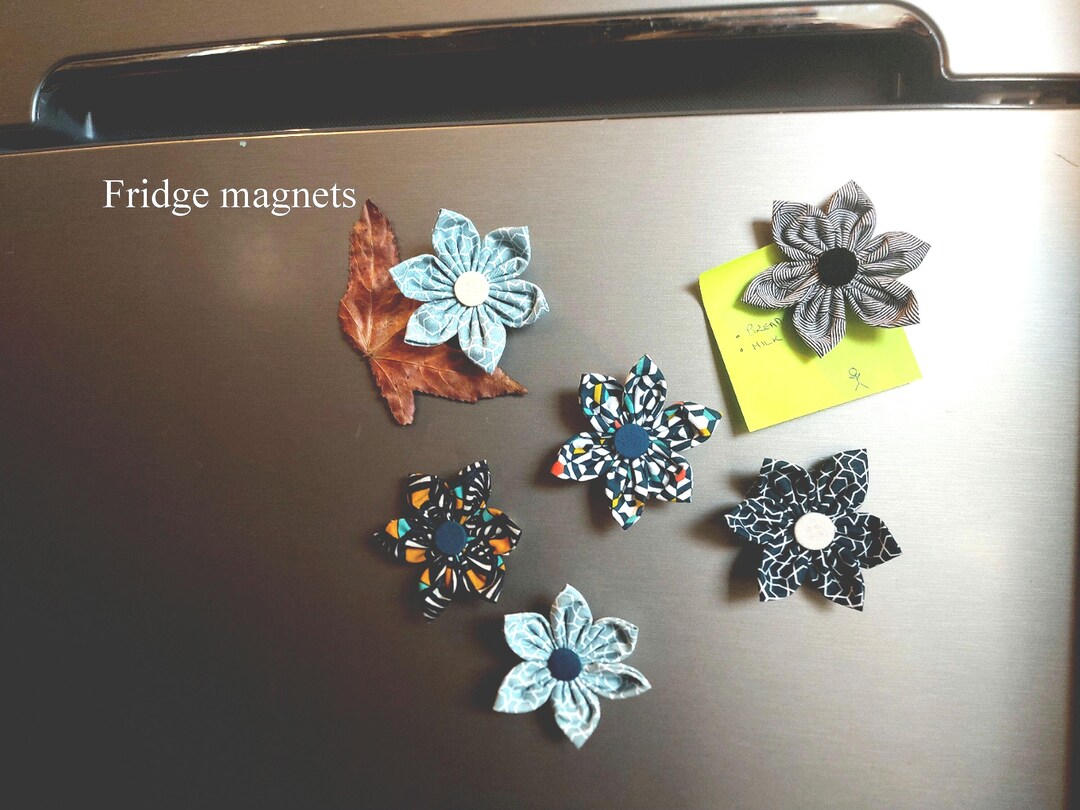 Handmade Cotton Flower Fridge Magnet: Kitchen Decorative Useful Gift ...
