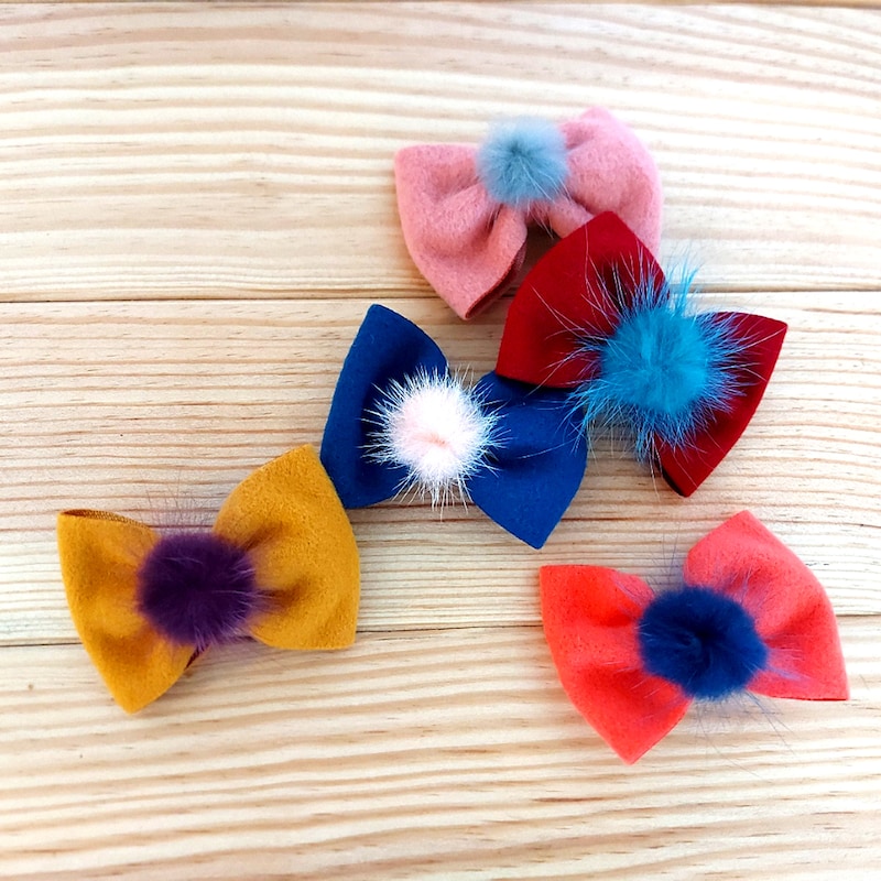 Pom Hair Clips - Etsy