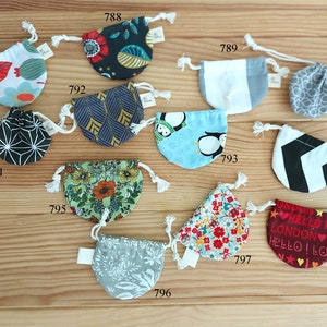 Mini Jewellery Bag Drawstring Pouch Handmade Round Pouch Sac - Etsy