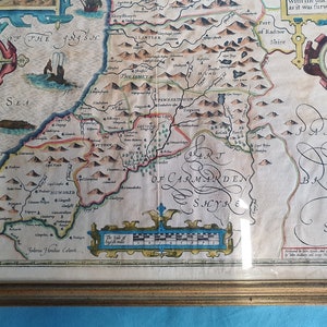 Map of Cardiganshire Dated 1610 - Etsy