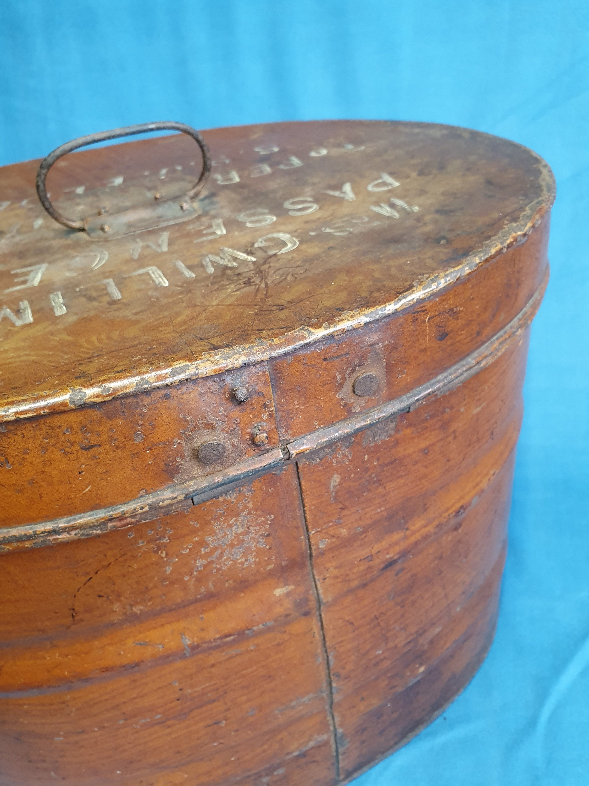 Metal Faux Oak Victorian Hat Box - Etsy