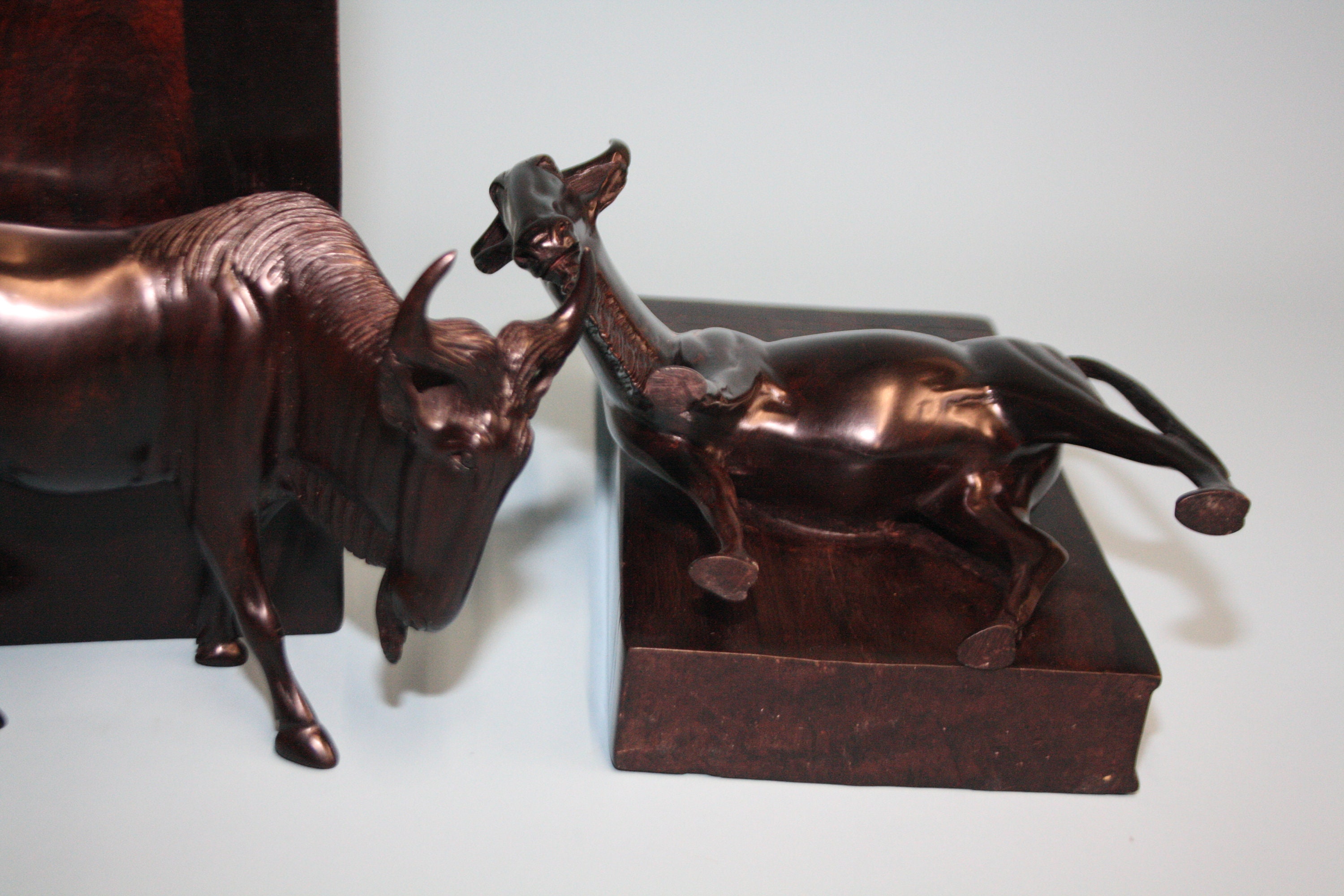 Mid 20th Century Pair of Wildebeest Book Ends - Etsy
