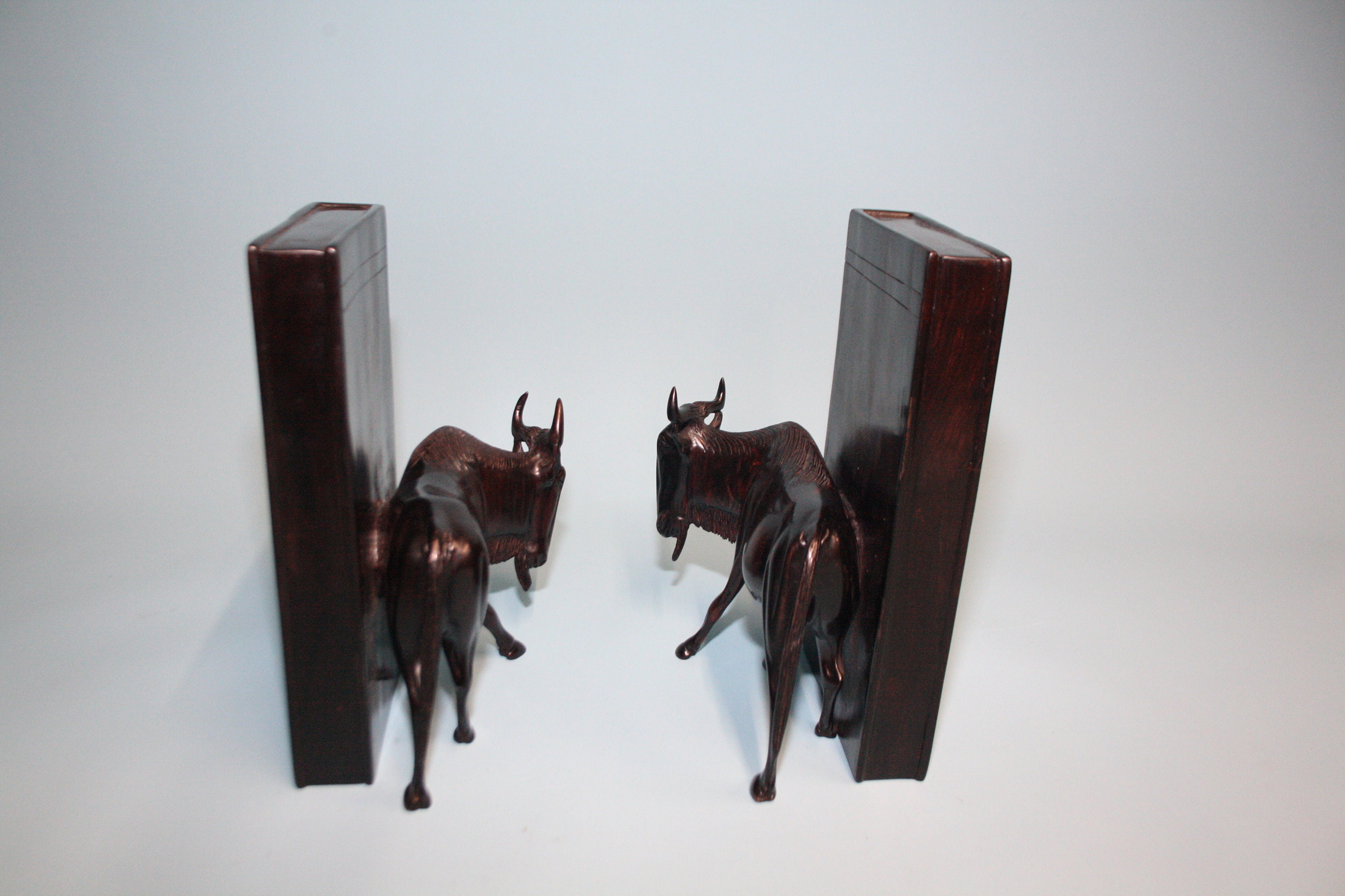 Mid 20th Century Pair of Wildebeest Book Ends - Etsy