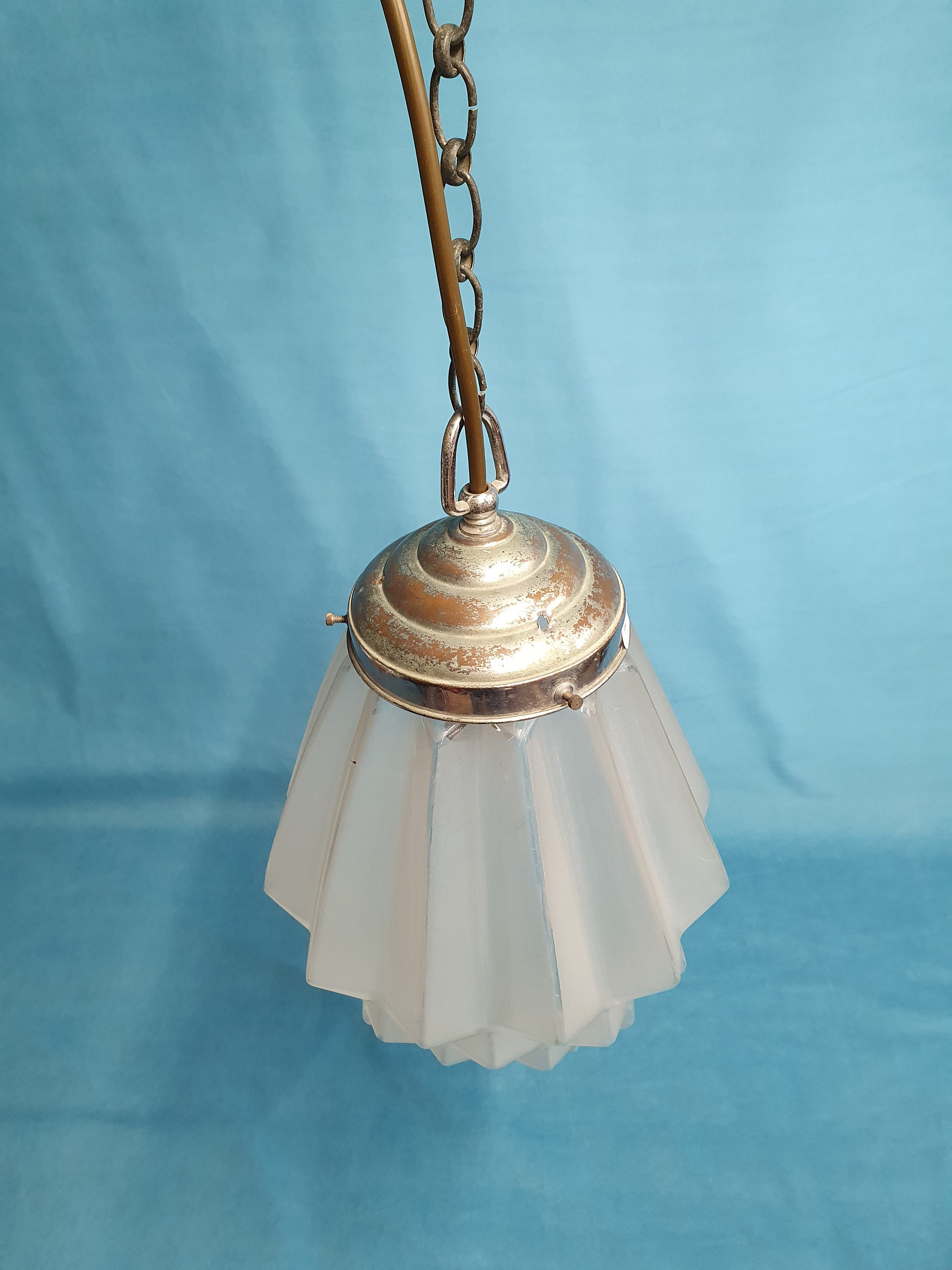 An Opaque Art Deco Pendant Light - Etsy