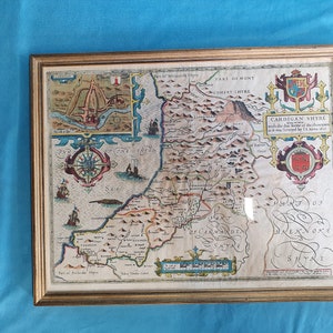 Map of Cardiganshire Dated 1610 - Etsy