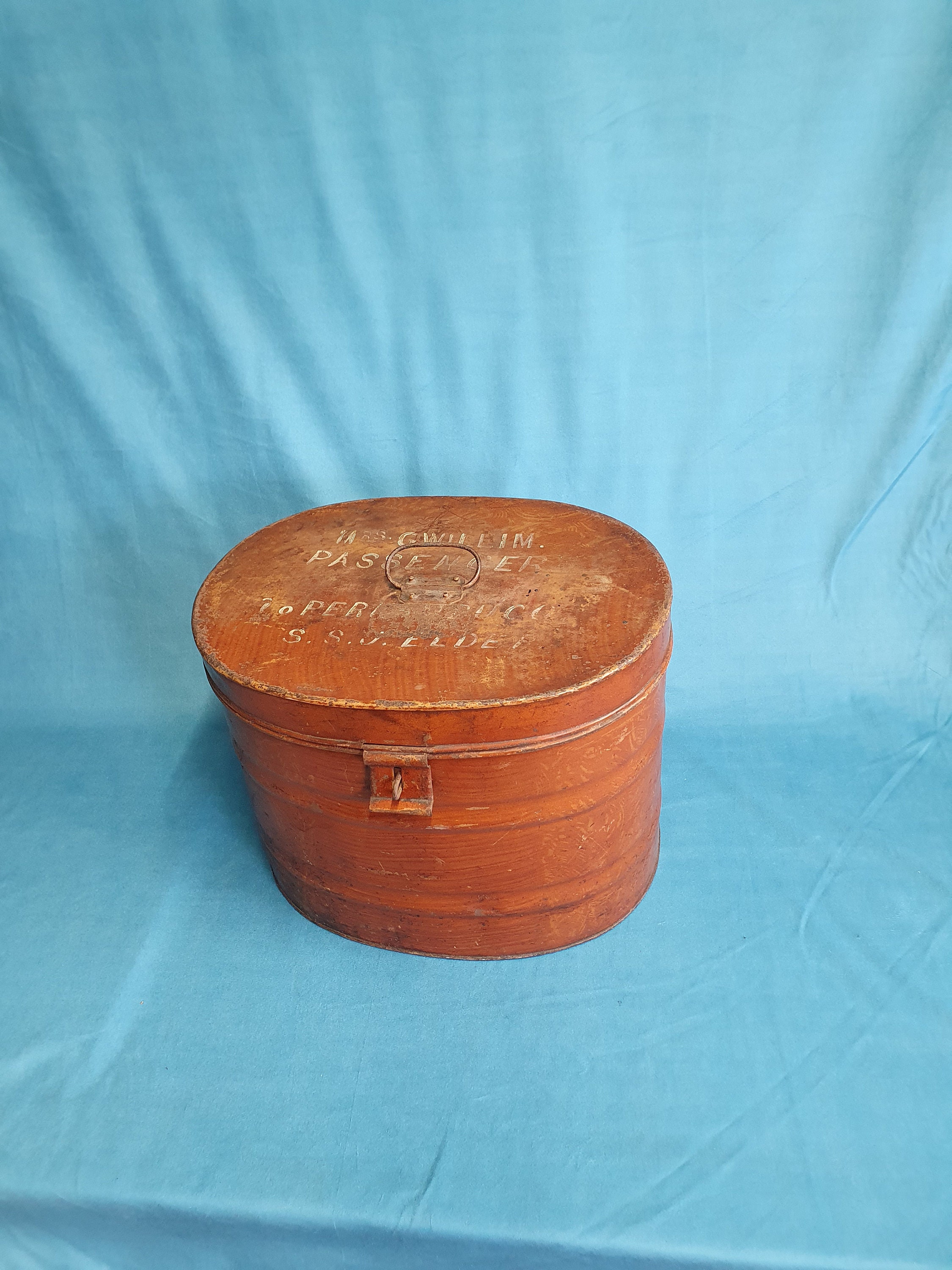 Metal Faux Oak Victorian Hat Box - Etsy
