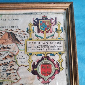 Map of Cardiganshire Dated 1610 - Etsy