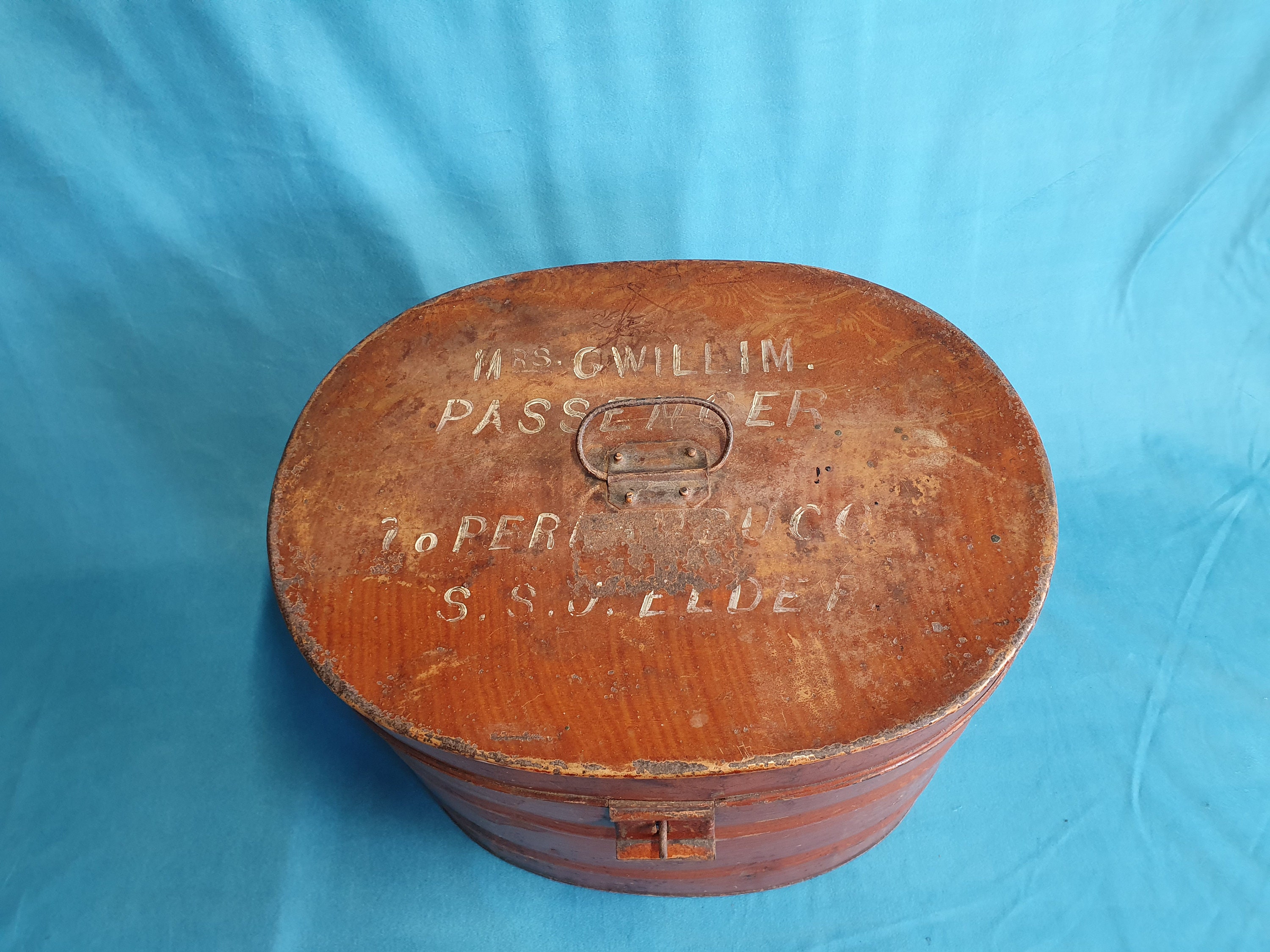 Metal Faux Oak Victorian Hat Box - Etsy