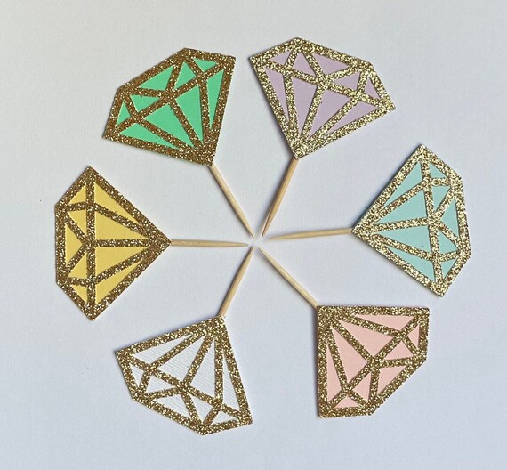 Diamond Toppers / Diamond Donut Toppers / Diamond Cupcake | Etsy