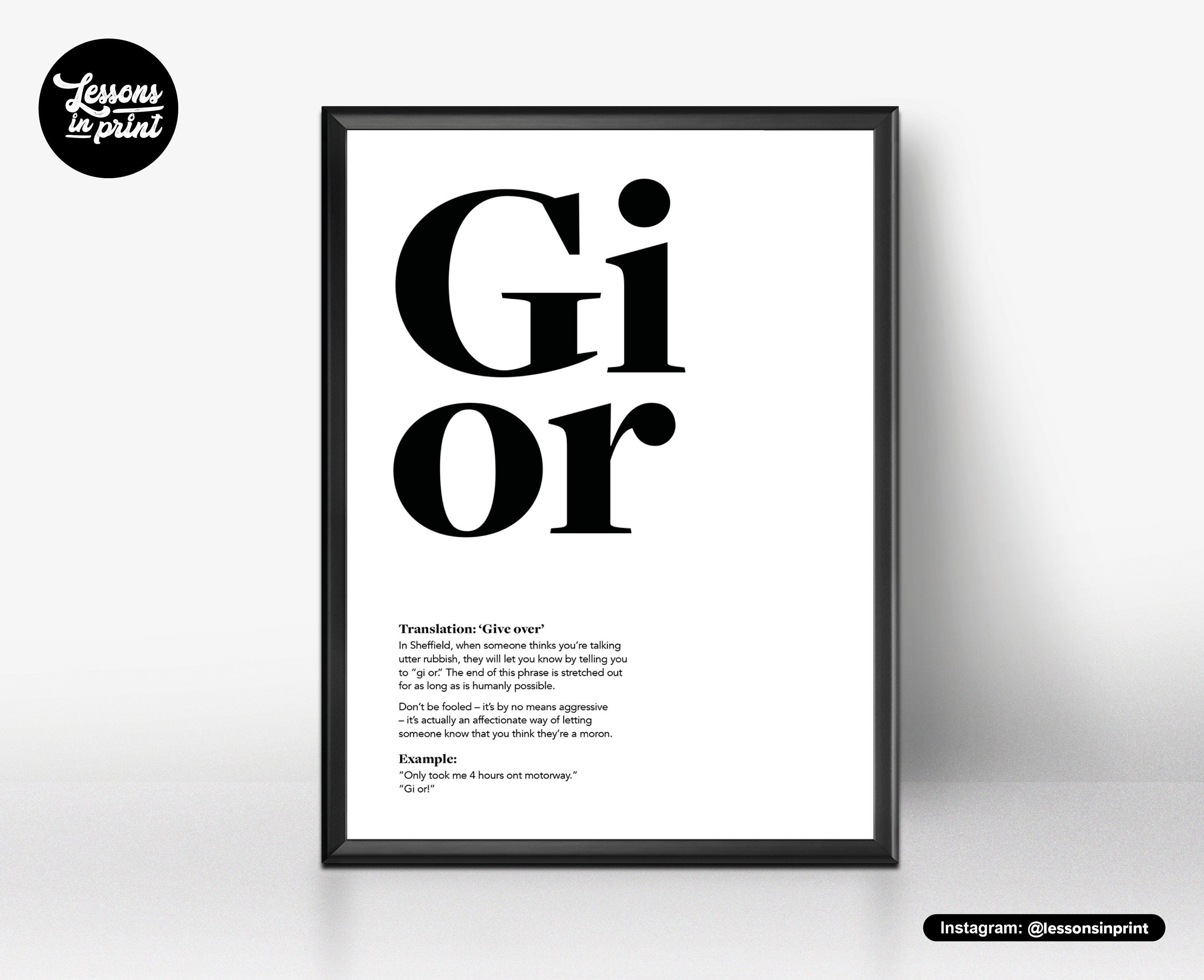 Gi or Description Print Yorkshire Slang Print Yorkshire - Etsy UK