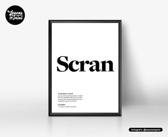 Scran Description Print Scouse Slang Print Liverpool Slang - Etsy UK