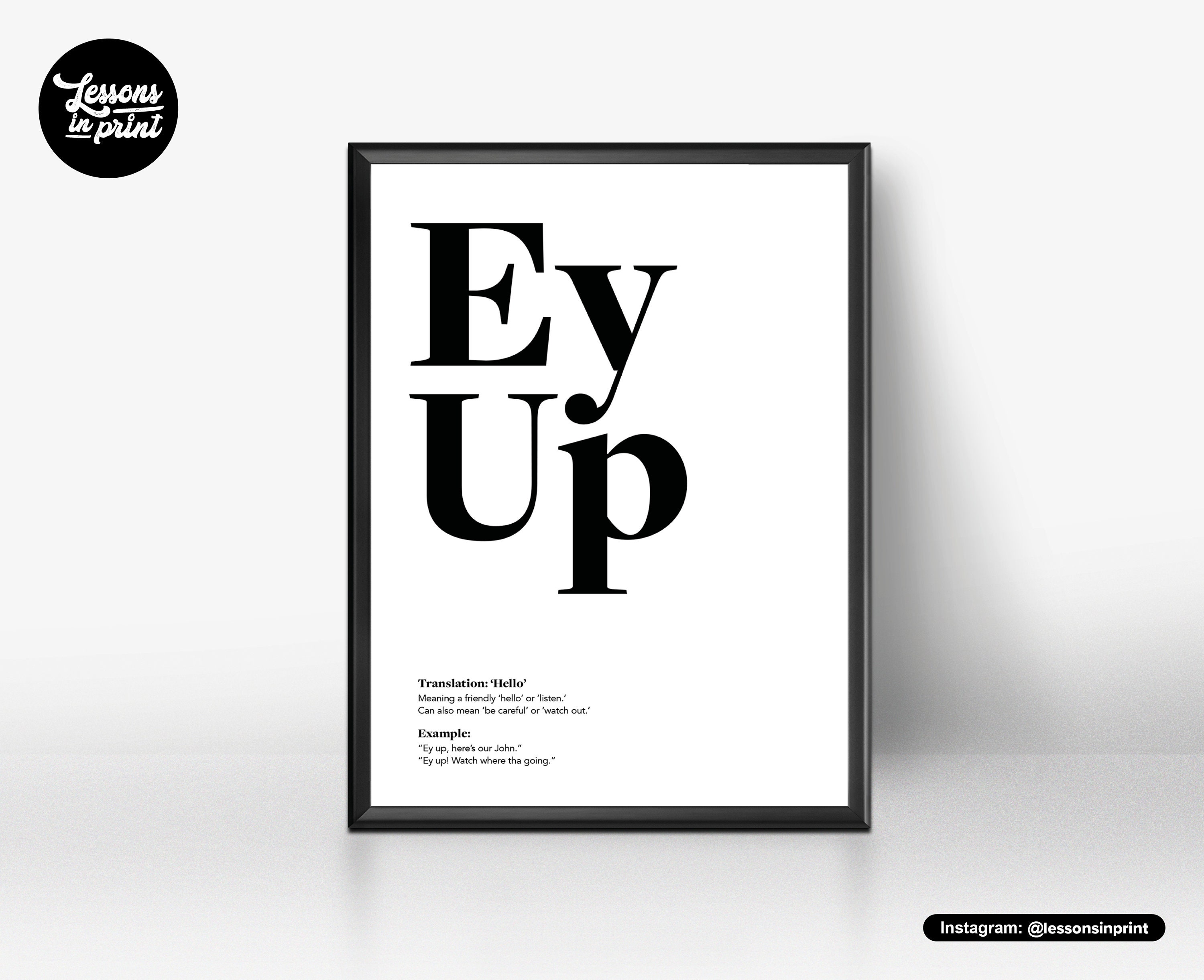 Ey up Description Print Yorkshire Slang Print Yorkshire - Etsy UK