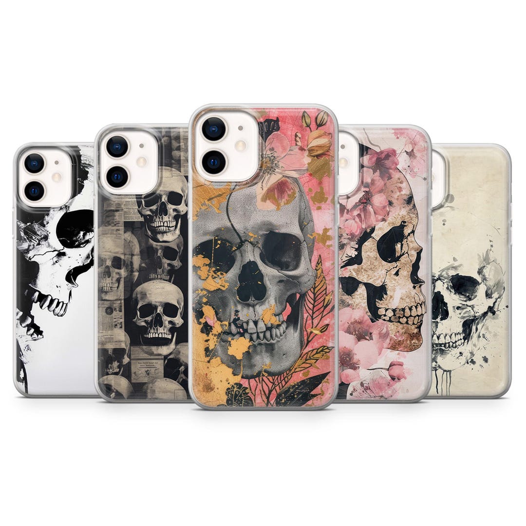 Bones Phone Case Aesthetic Skeleton Cover for iPhone 16 15 14 13 12 Pro ...