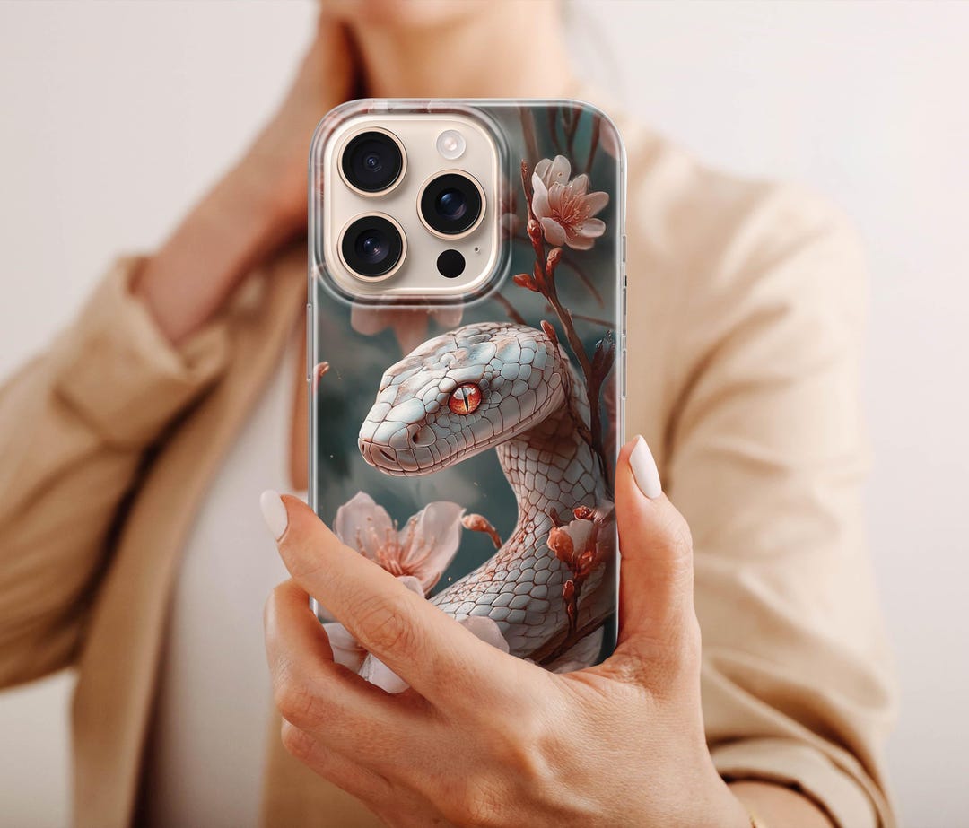 Snake Art Phone Case Aesthetic Reptile Cover for iPhone 16 Pro Max 15 ...