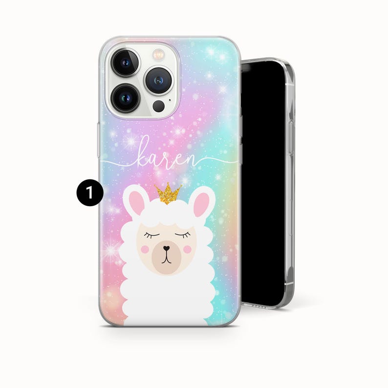 Personalized Llama Phone Case Cute Alpaca Cover for iPhone 16 Pro Max ...