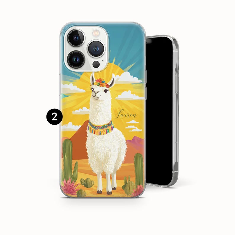 Personalized Llama Phone Case Cute Alpaca Cover for iPhone 16 Pro Max ...