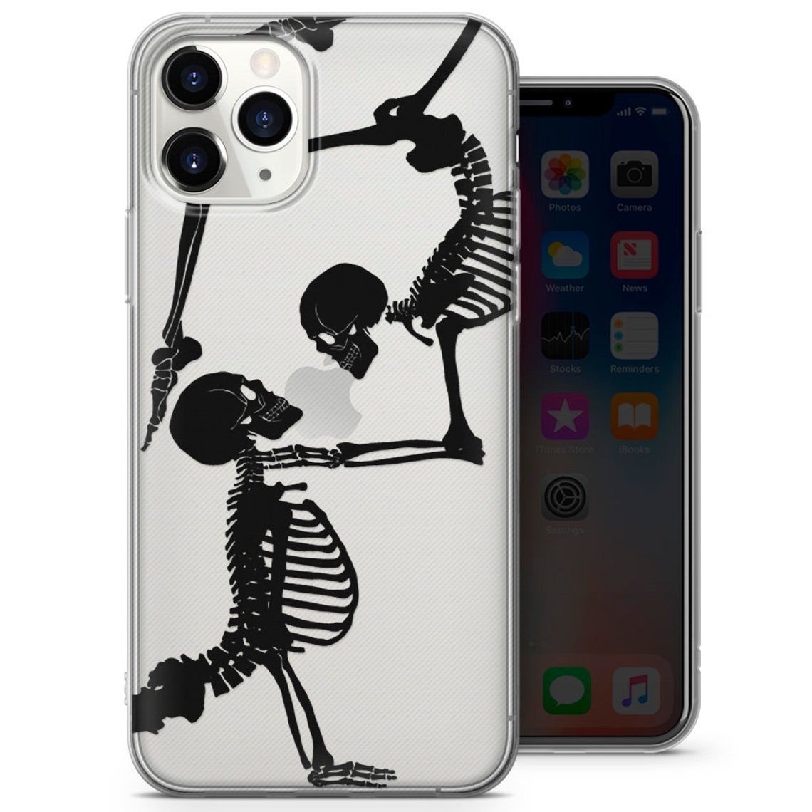 Skeleton phone case clear cover for iPhone 11 12 7 8 X | Etsy