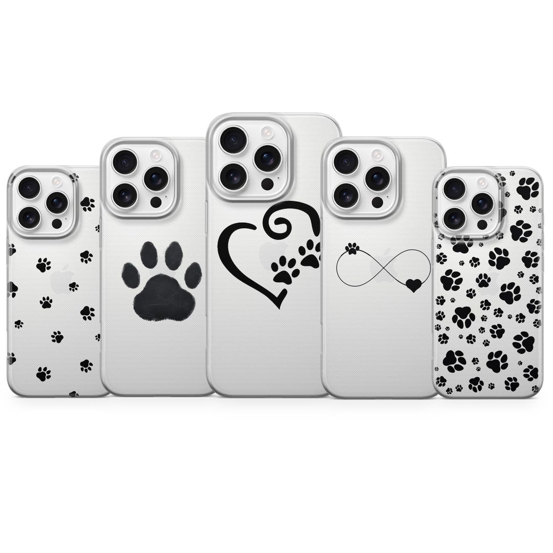 Paw Print Phone Case Clear Cute Pet Lover Cover for iPhone iPhone 17 ...