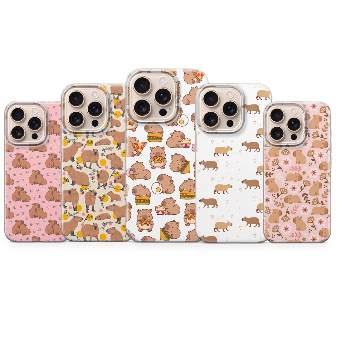 Capybara Phone Case Cute Aesthetic Animal Cover for iPhone 16 Pro 15 14 ...