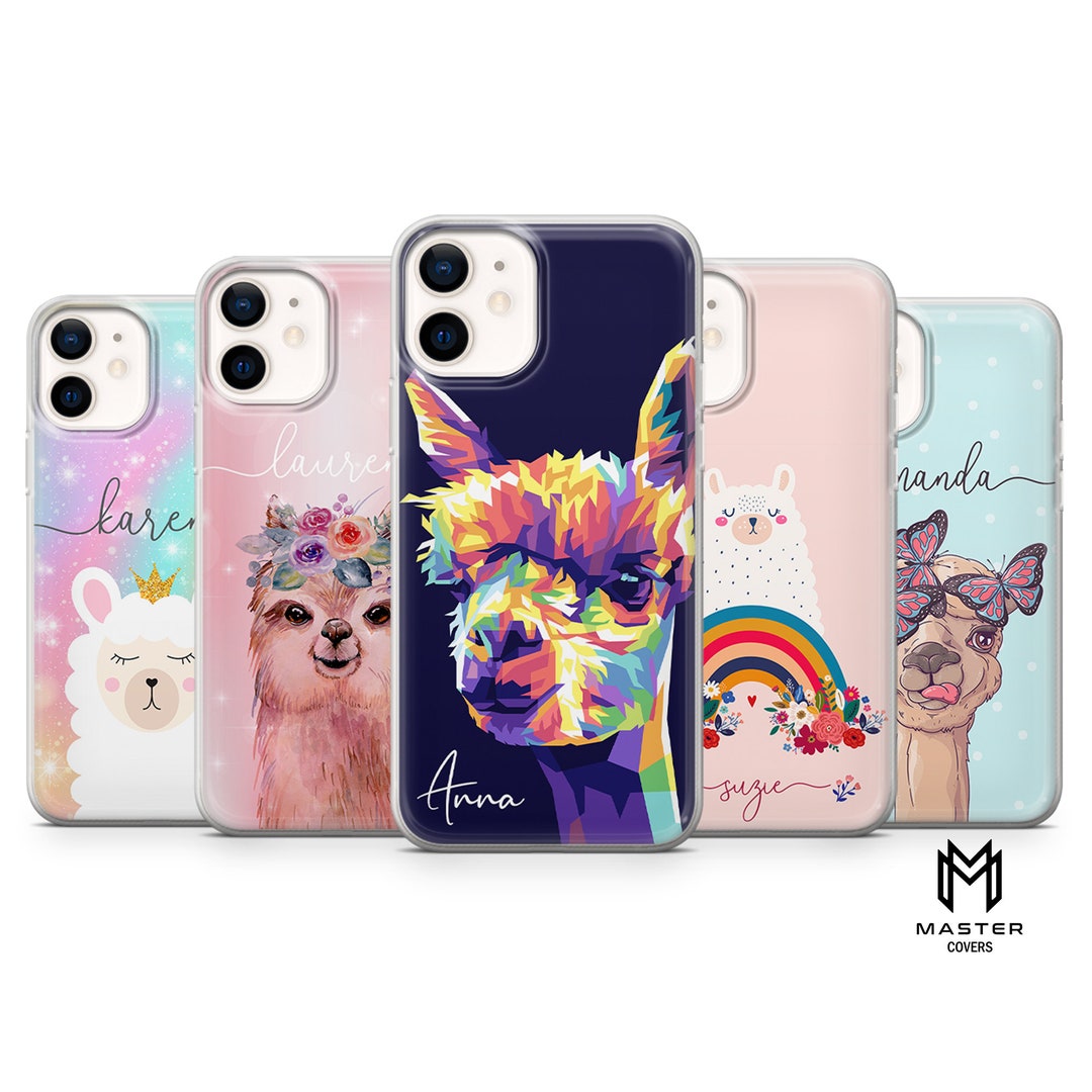 Lama Phone Case Adorable Alpaca Animal Cover for iPhone 15 14 13 12 Pro ...