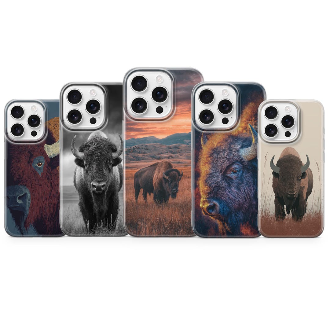 Bison Phone Case Buffalo Wildlife Cover for iPhone 17 Air 16e 15 Pro ...