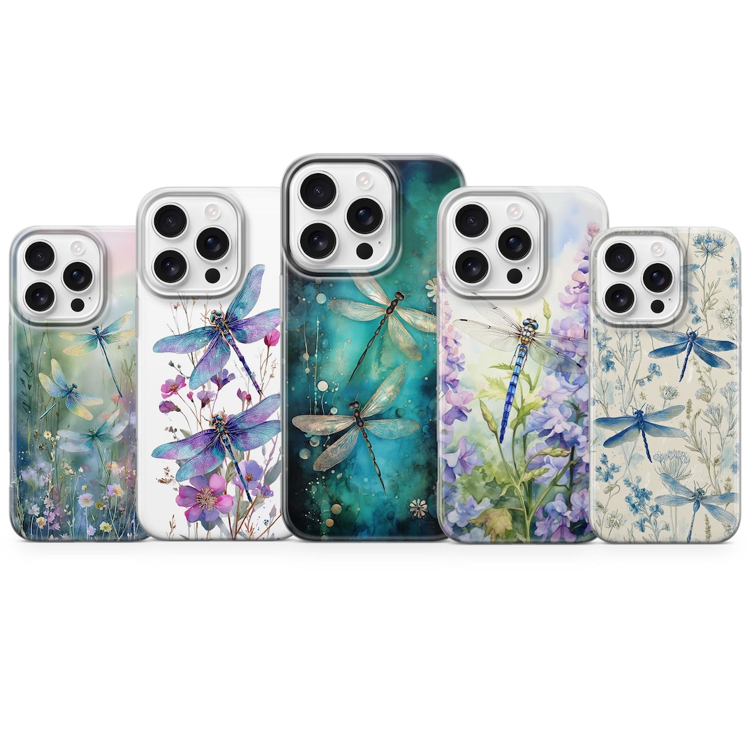 Dragonfly Phone Case Floral Insect Cover for iPhone 17 Air 16e 15 Pro ...