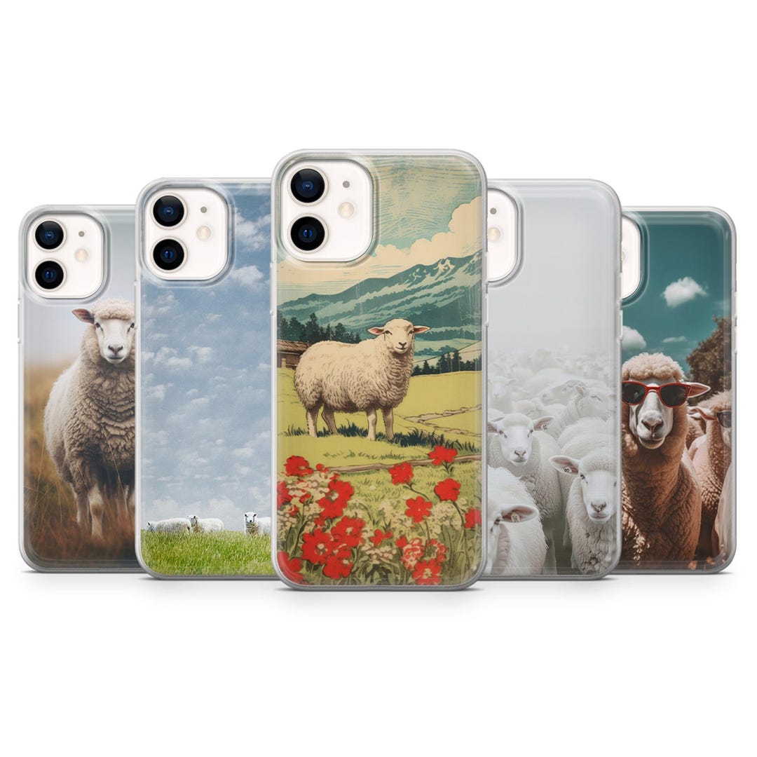 Sheep Phone Case Cute Quirky Farm Animal Cover for iPhone 16 Pro Max 15 ...