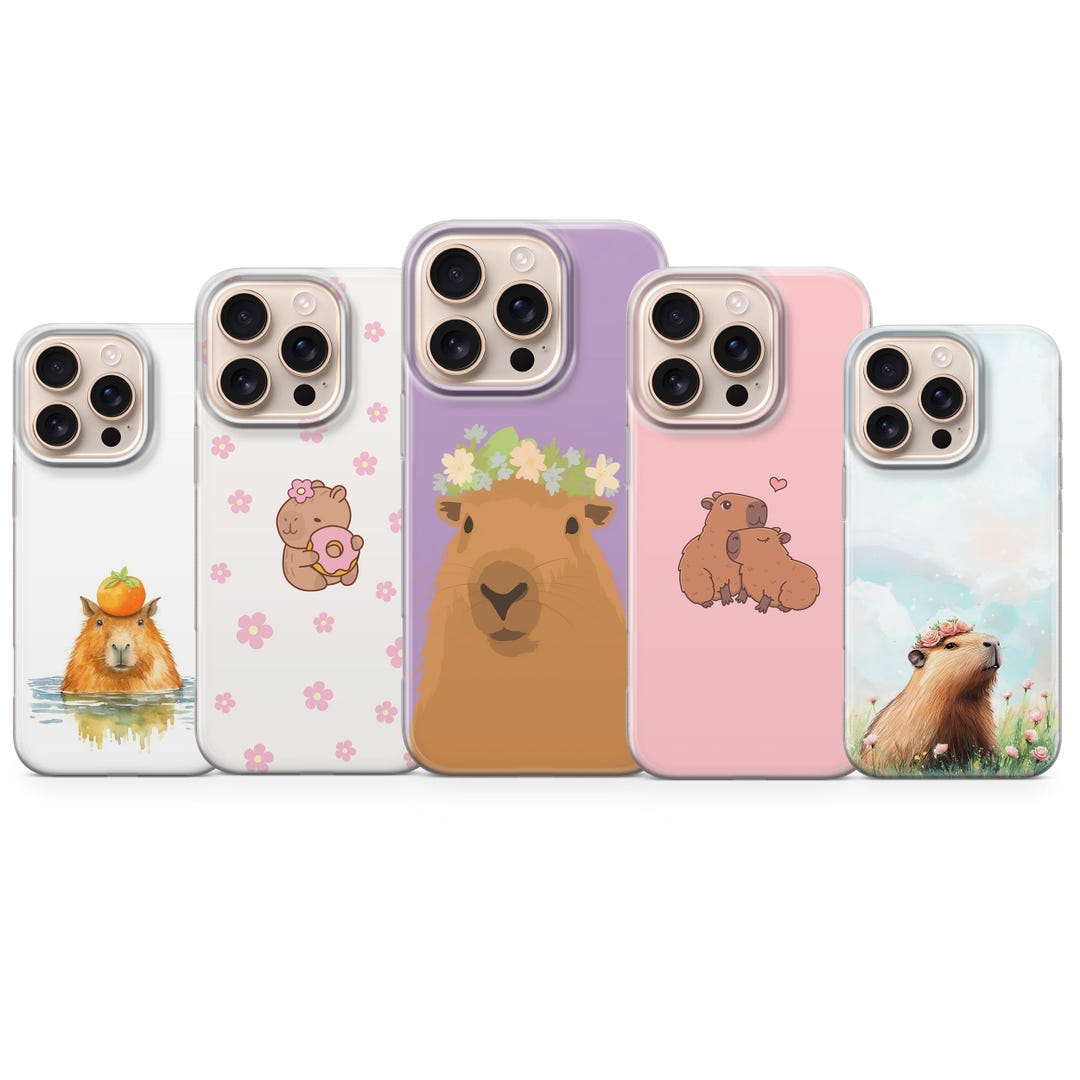 Capybara Phone Case Cute Adorable Animal Cover for iPhone 16 Pro 15 14 ...