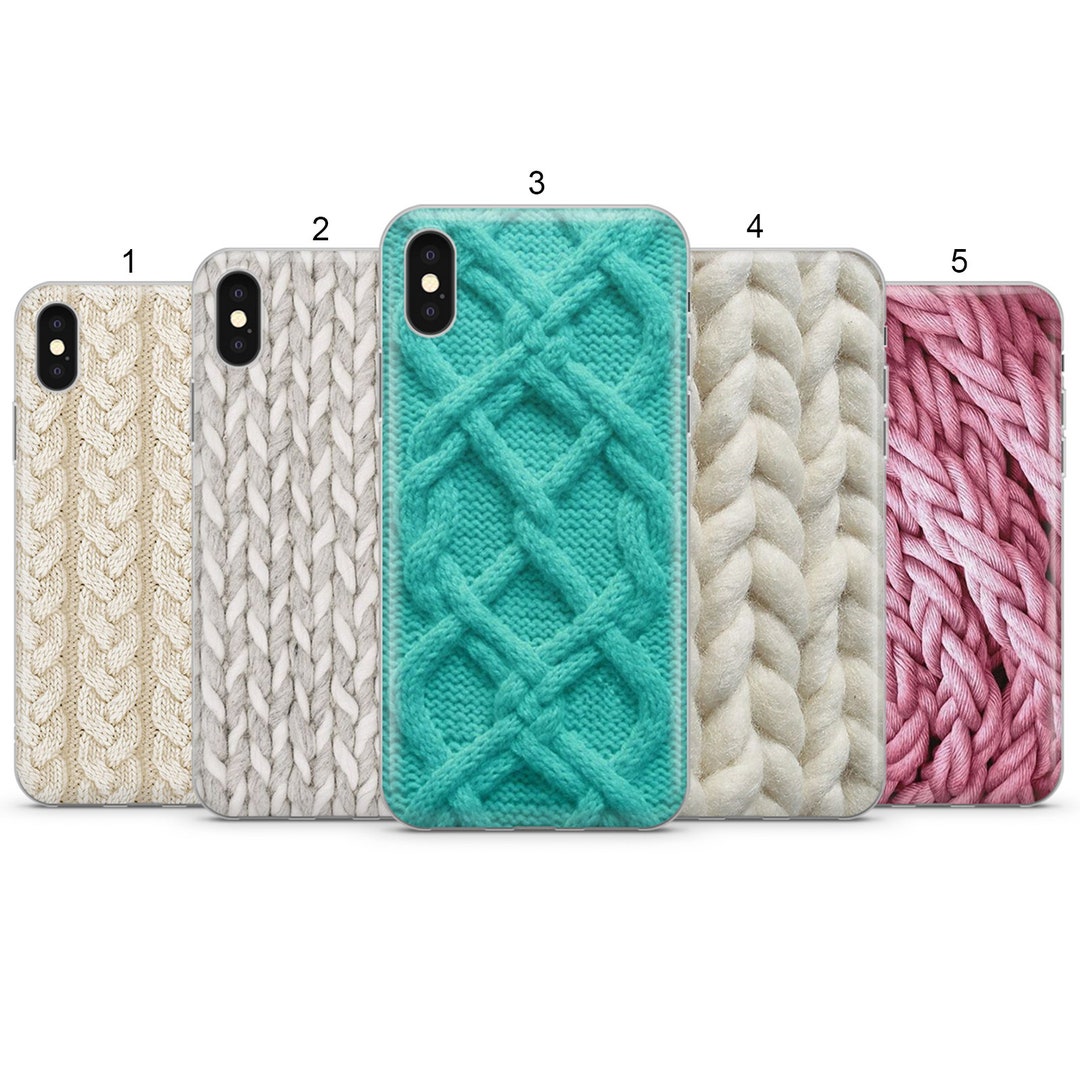 Knitting Pattern Phone Case Yarn Texture Cover for iPhone 16 15 14 13 ...