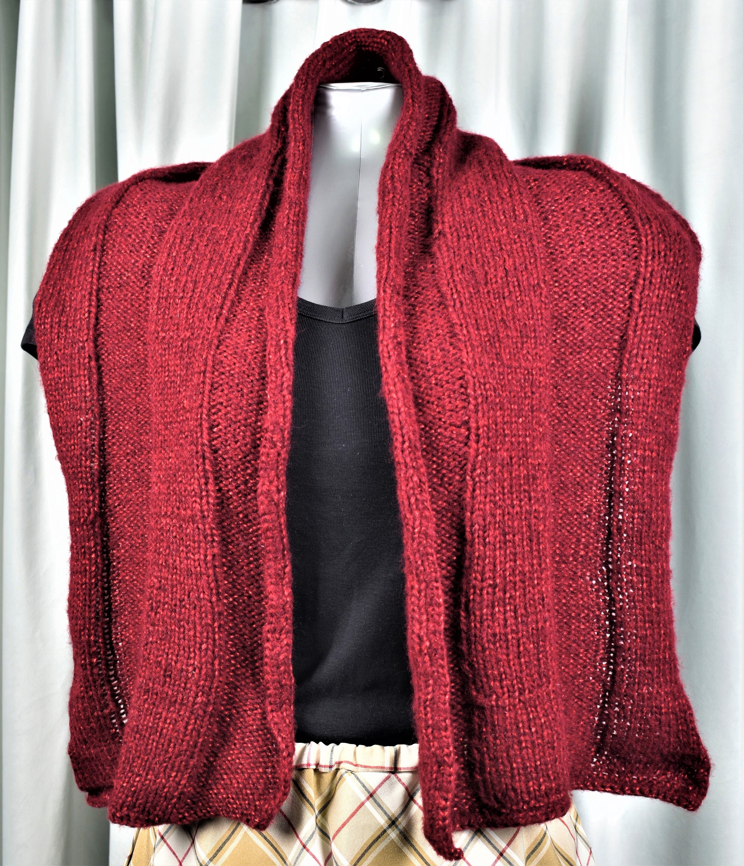 Hand Knitted Short Scarf - Etsy