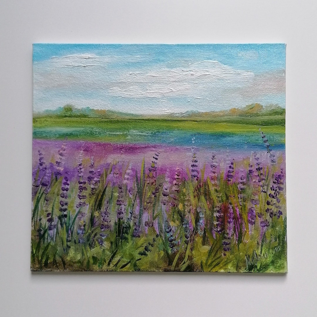 Lavender Painting Oil on Canvas Original Purple Lavender Fields ...