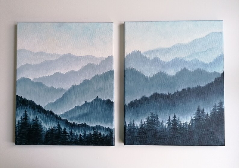 Blue Ridge Mountains Painting Original Oil on Canvas Blue Ridge ...